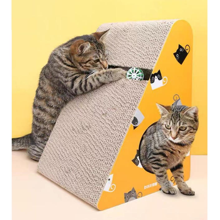 Cat Scratcher board Triangle Cat Scratching Board corrugated Paper Cat ...