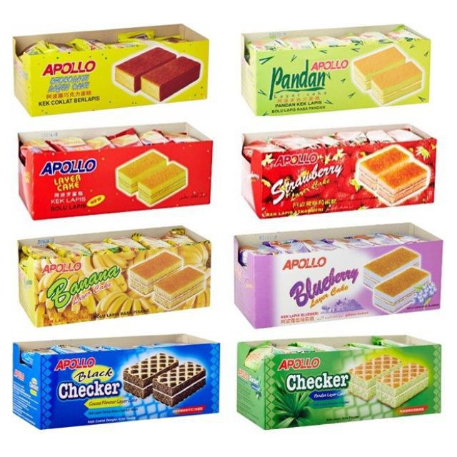(18gx24Packs) Apollo Layer Cake Jelly Seaweed Biscuit Snacks Chips ...