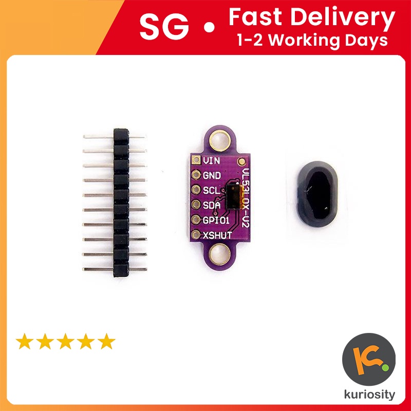 Time of Flight ToF Distance Sensor VL53L0X 200cm with Optical Cover ...
