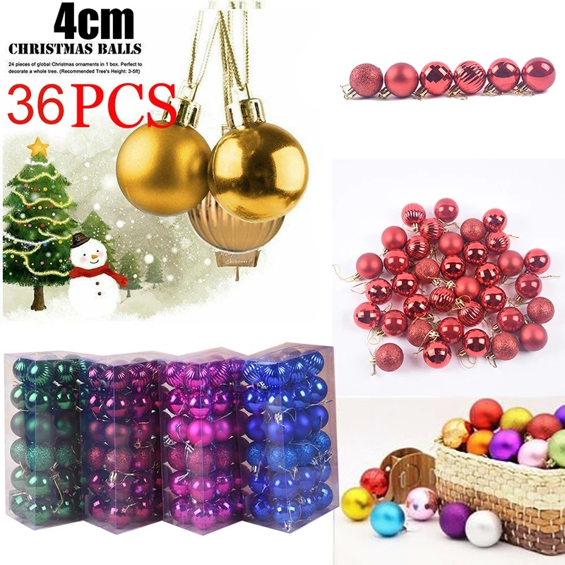 Alg 24 X 4 Cm Christmas Baubles Hanging Balls Tree Decoration Kit 爆安プライス
