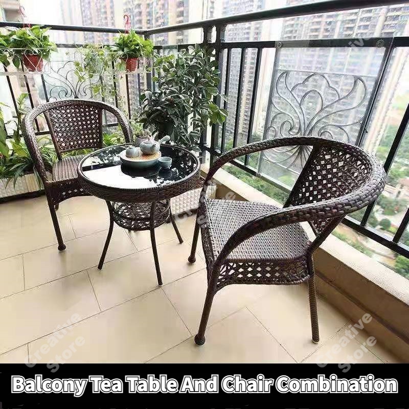 CTstore Cane Chair Set Balcony Small Table And Rattan Chair Tea Table ...