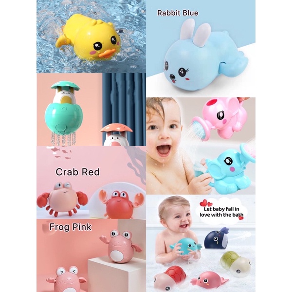 [SG Stock] Clockwork Toys Baby Bath Toys Wind Up Swimming Jumping Toy ...