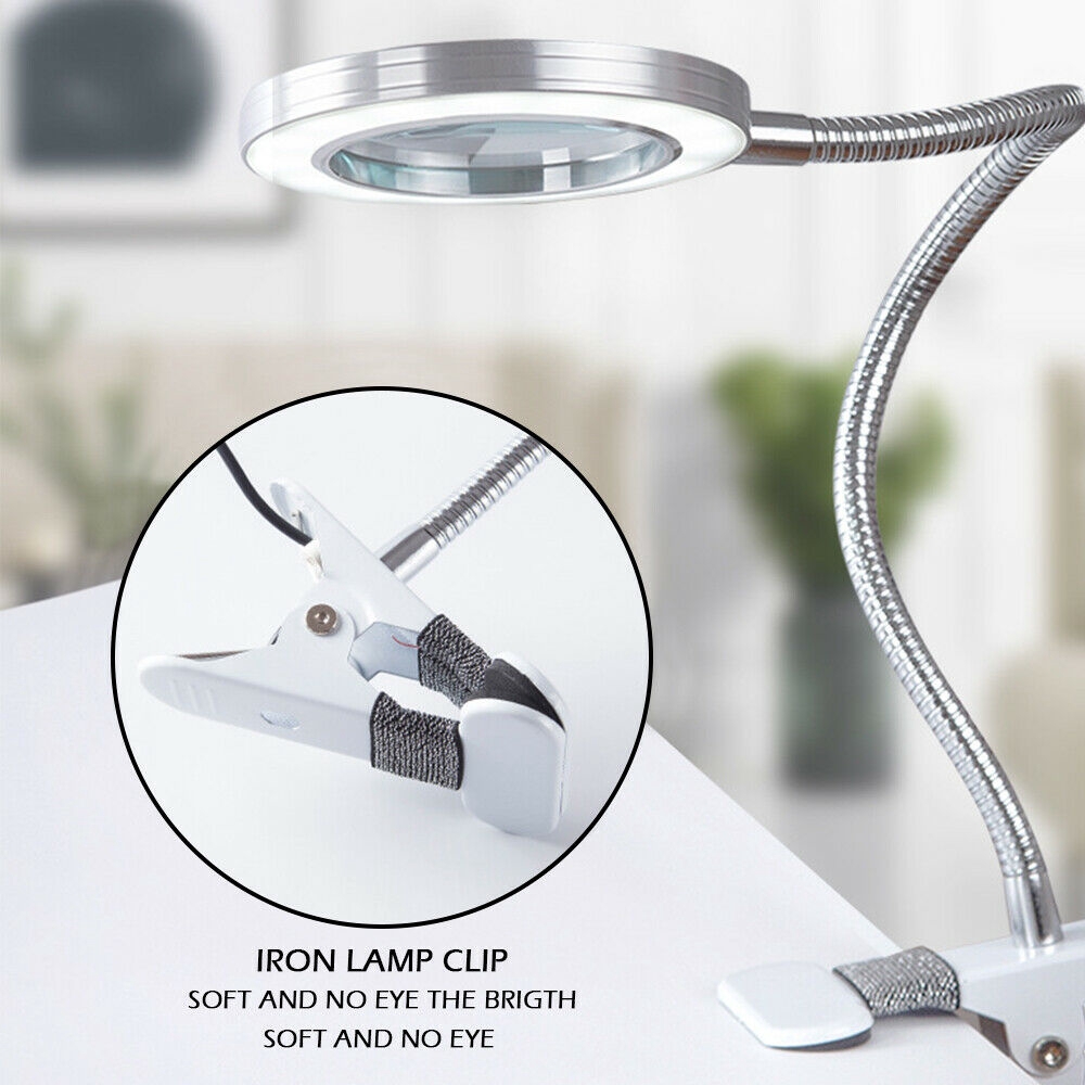 Adjustable Magnifying Glass LED Lamp Desk Table Lamp Light USB Powered ...