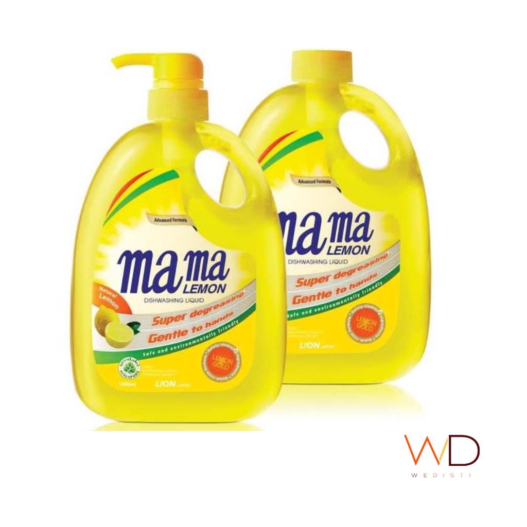 Mama Lemon Dishwashing Liquid Pump 1L + Refill 1L Lemon Gold | Shopee ...