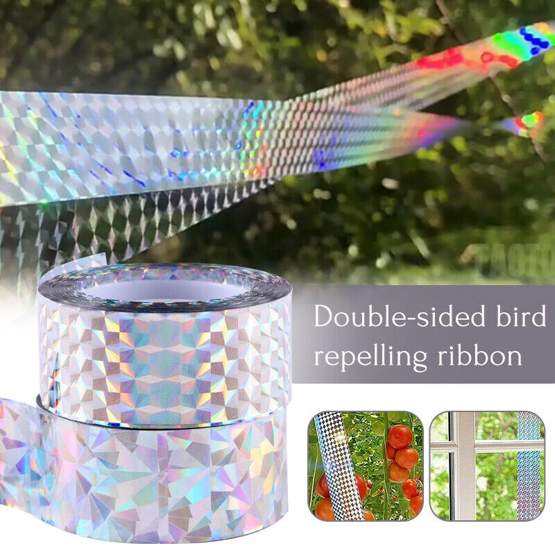 Double-Sided Reflective Bird Scare Ribbon Home Garden Farm Bird Scare ...