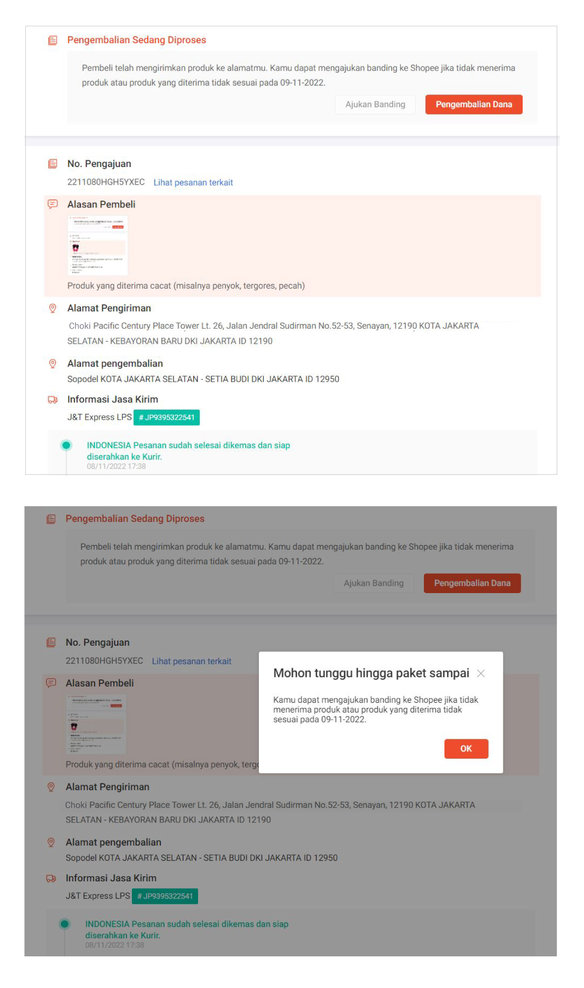 Kapan saya dapat mengajukan banding terhadap pengajuan pengembalian barang/dana oleh Pembeli ...