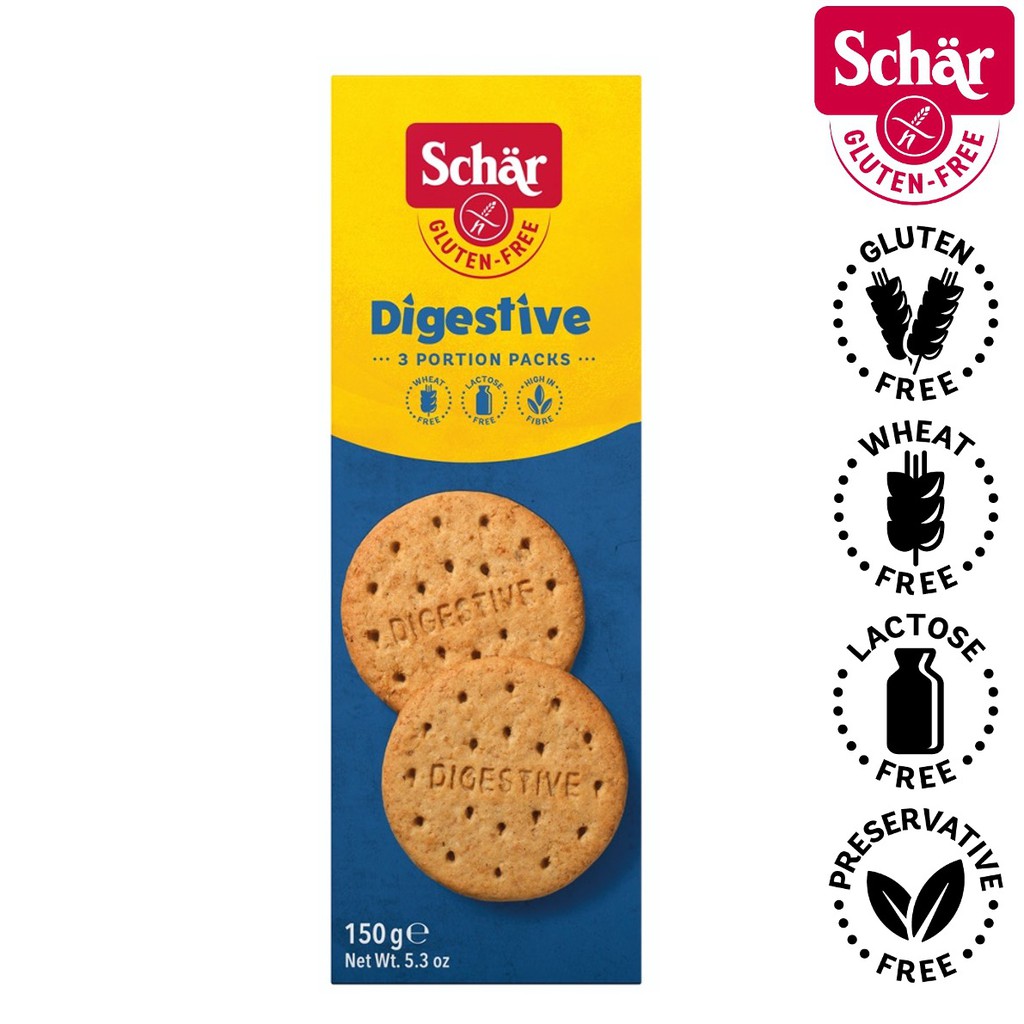 Schar Digestive Gluten Free Cookies - 150gr - by Agora Products ...