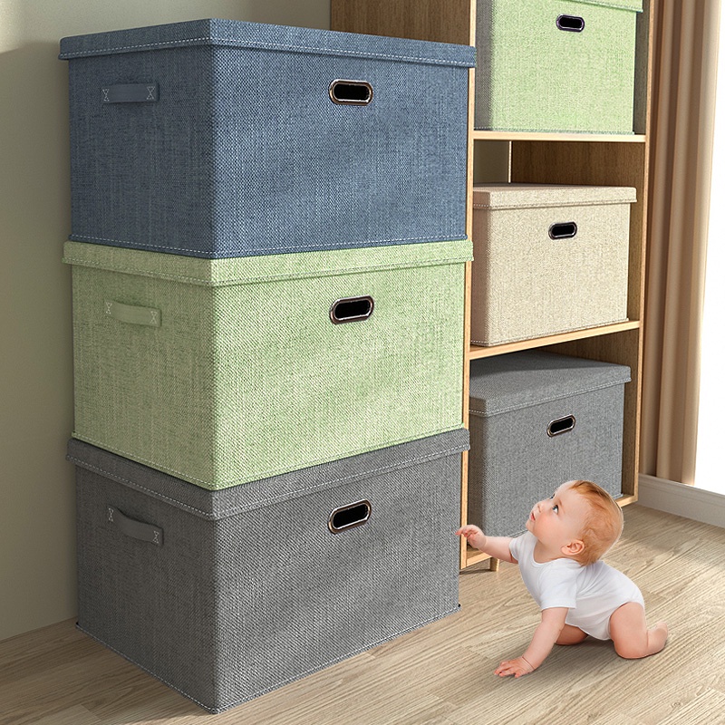 Clothes storage box large household fabric finishing box wardrobe ...