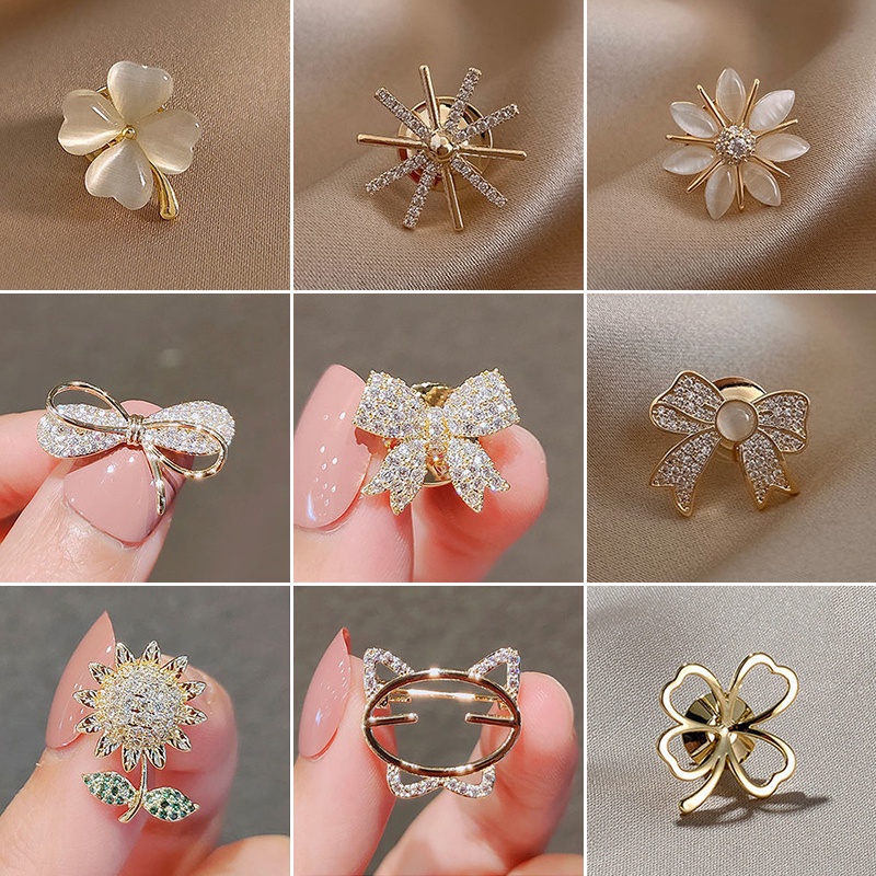 Four-leaf Clover Brooch Buckle Corsage Small Pin Safety Pin Fixed ...