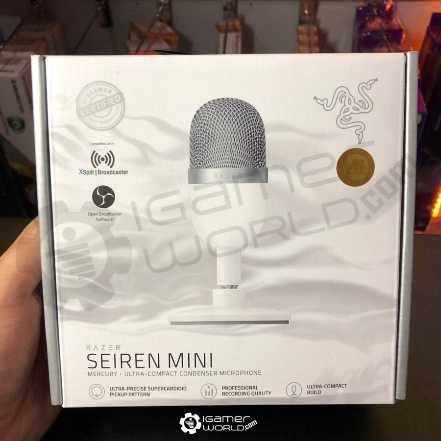 Razer Seiren Mini Mercury Ultra-compact Streaming Microphone | Shopee ...