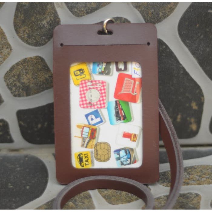 Hanger Id Card Holder Name Tag Employee Leather Name Card | Shopee ...