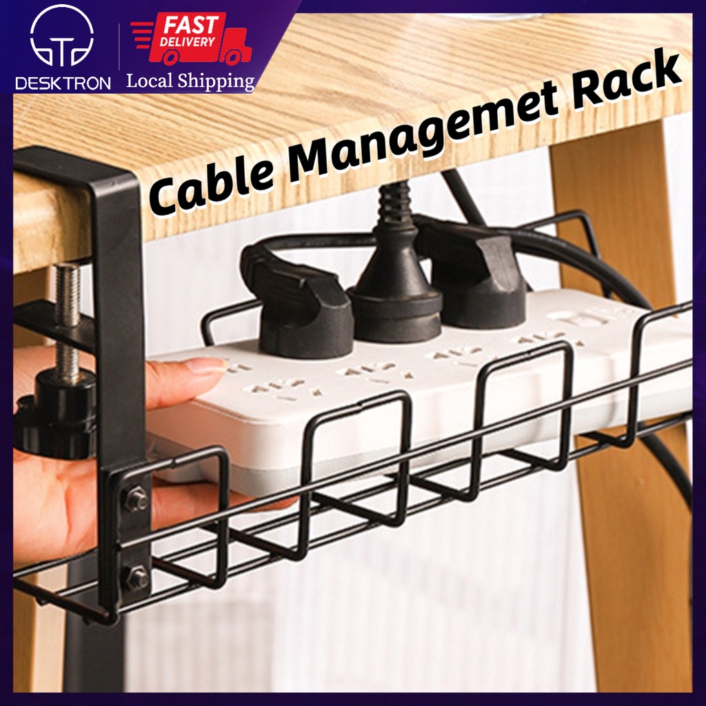 DESKTRON Under Desk Cable Management No Drill, Cable Rack Cord ...