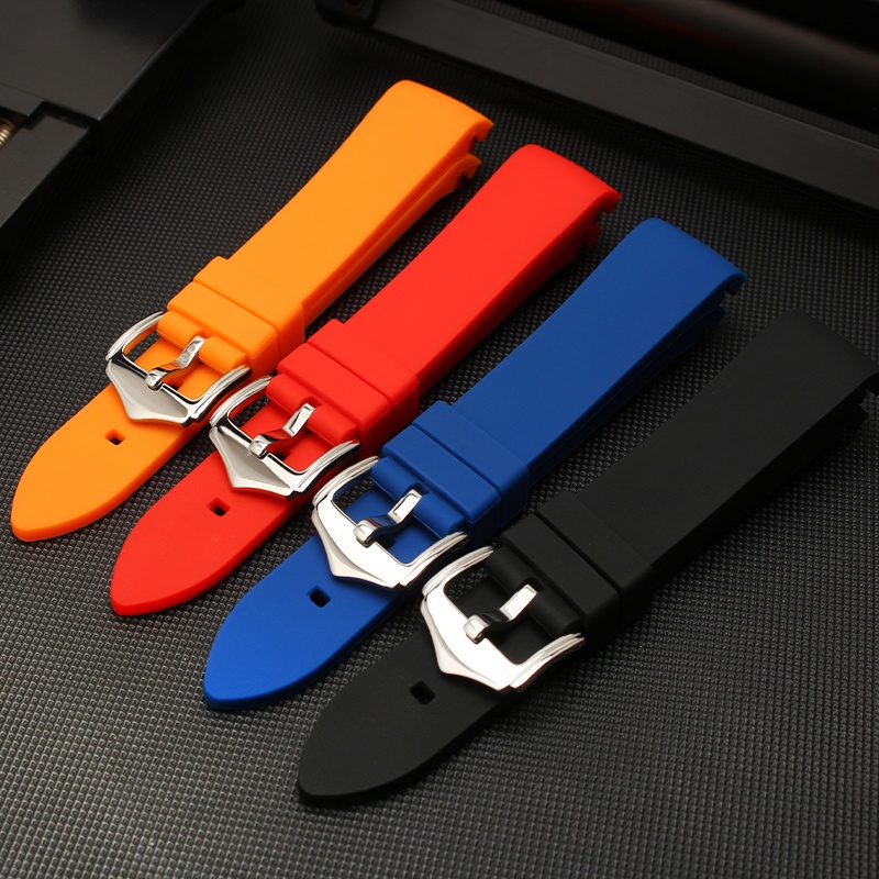 18mm 20mm 22mm 24mm Silicone Sport Strap Curved End Waterproof Soft ...