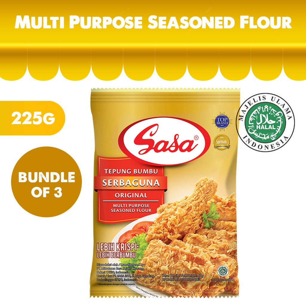 [Bundle of 3][Halal] Sasa Multi Purpose Seasoned Flour 225G | Shopee ...