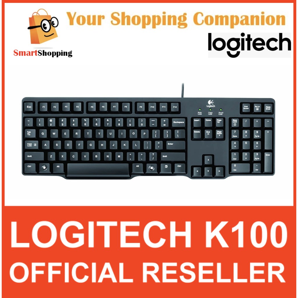 (Original) Logitech K100 PS2 Classic Black Keyboard (Not USB) 3 Years ...