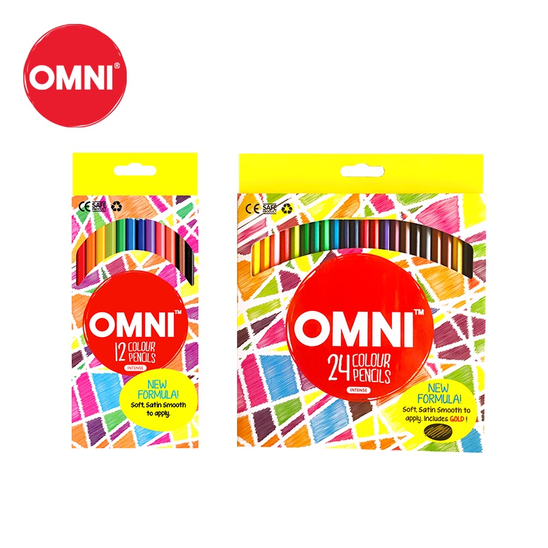 OMNI INTENSE COLOR PENCIL with GOLD, 12/24 COLORS, LONG | Shopee Singapore