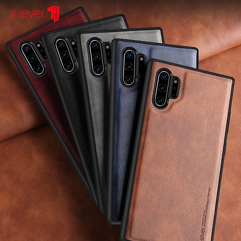 Samsung Galaxy Note 10 / Note 10 Plus Soft Silicone Cases PU Leather ...