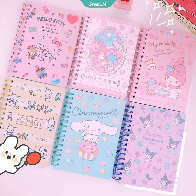 Kawaii New My Melody Kuromi Cinnamoroll Sanrios Series Notepad Hand ...