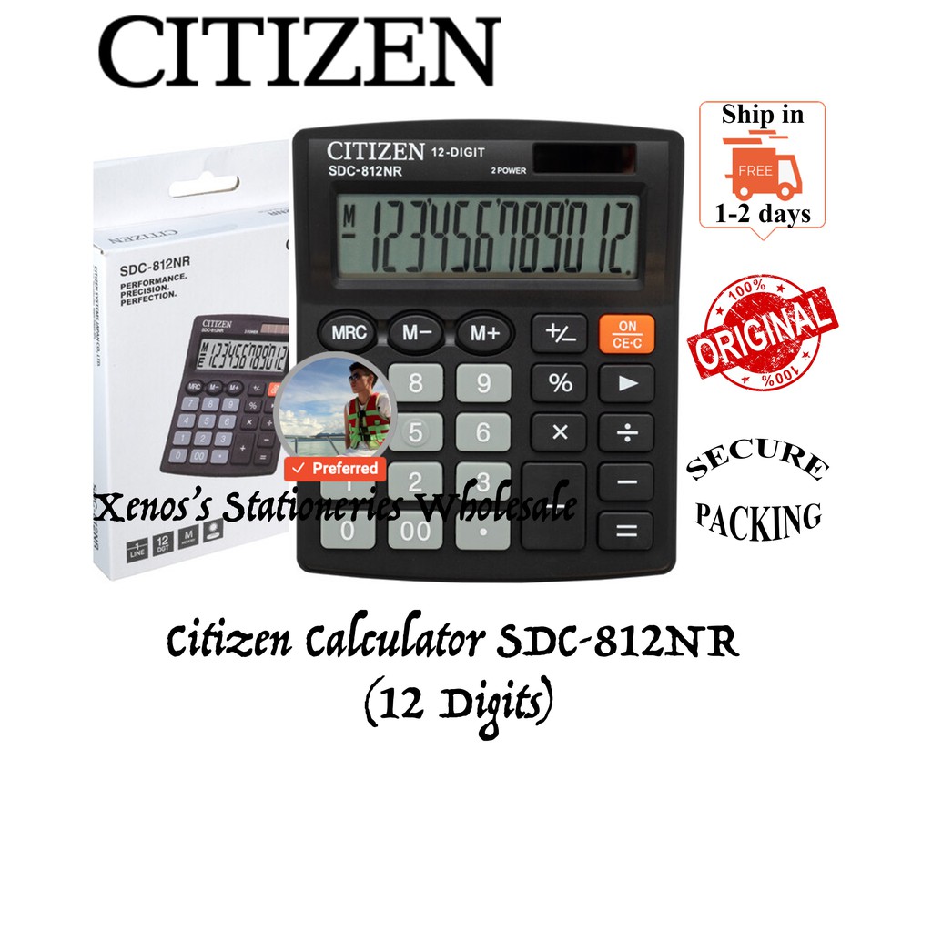 CITIZEN SDC-812 Calculator (12 Digits) | Shopee Singapore