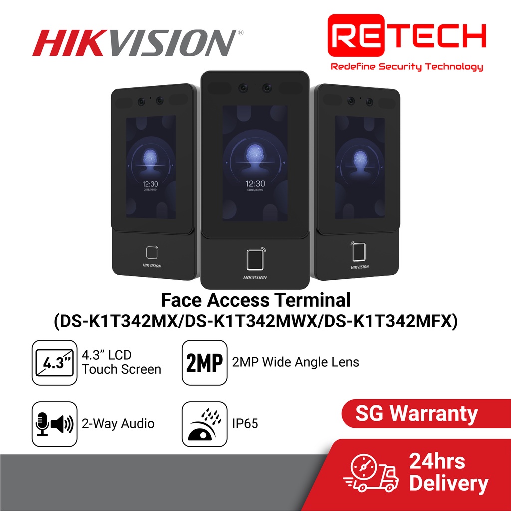 [Retech] HIKVISION 2MP Face Recognition Terminal DS-K1T342MX/DS-K1T342MW/DS-K1T342MFX | Shopee ...