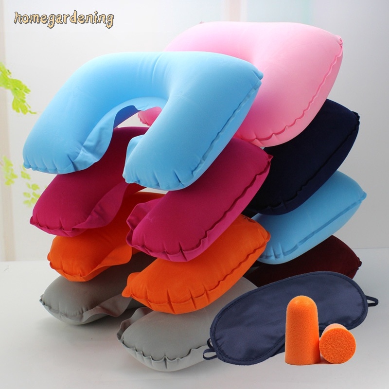 PVC Flocking Outdoor Portable Pillow Travel Neck U-shaped Inflatable ...