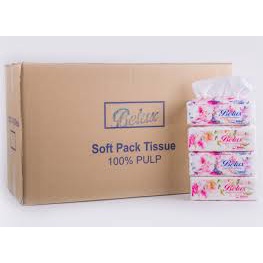 [NEW 3 PLY] Belux Facial Tissue Soft Pack 3 PLY (130 Sheets x 4 Packs x ...