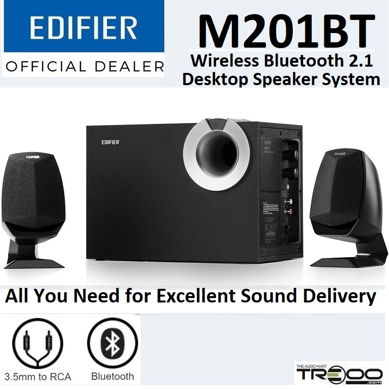 Edifier M201BT Wireless Bluetooth 2.1 Desktop Speaker System | Shopee ...