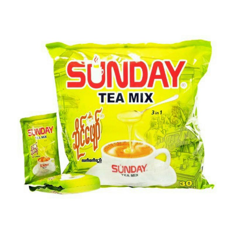 Sunday TEA MIX Myanmar Instant Milk TEA 25g x 30 Packs / Bag. | Shopee ...