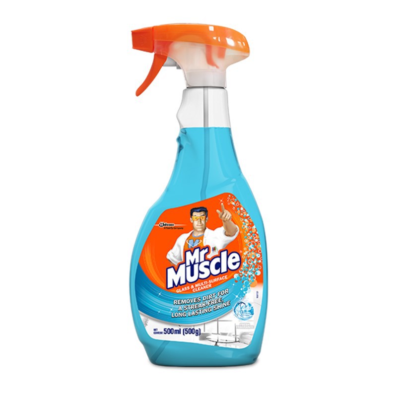 Mr Muscle Glass Cleaner Super Active 500ml + Refill 500ml | Shopee ...