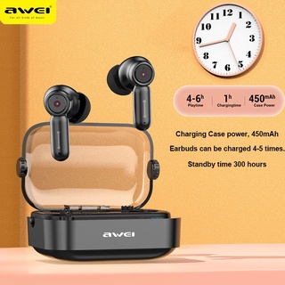 Local SG Awei T58 Tws Earbuds Bluetooth V5.3 Transparent Case Wireless ...