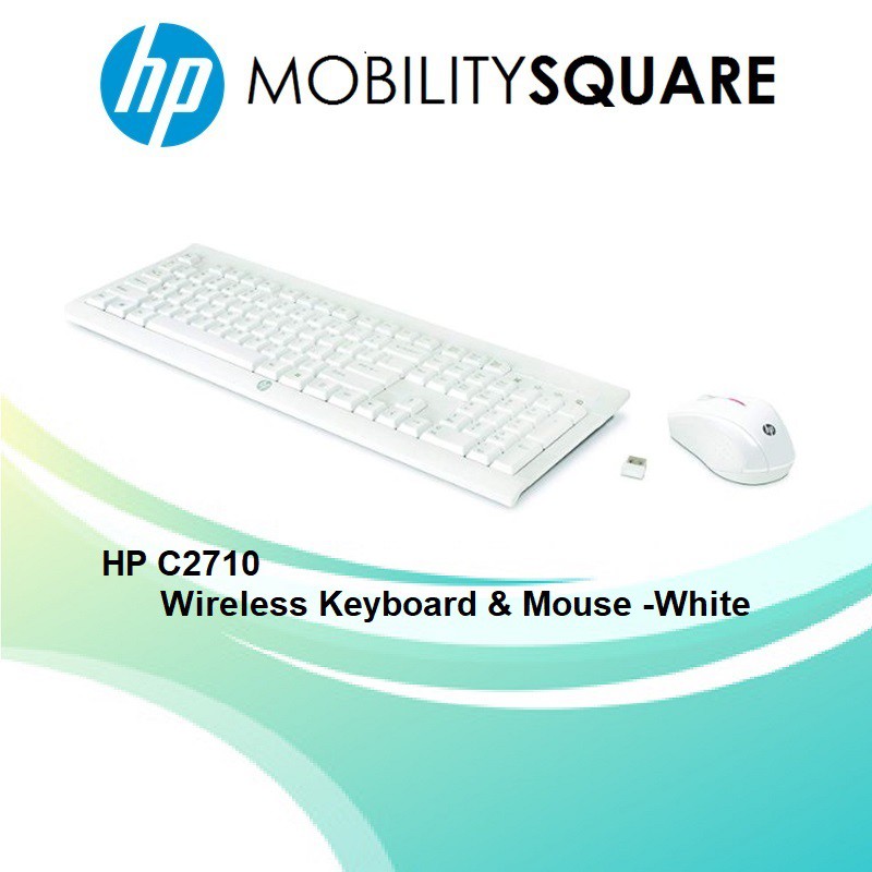 HP C2710 Wireless Keyboard & Mouse - White M7P30AA | Shopee Singapore