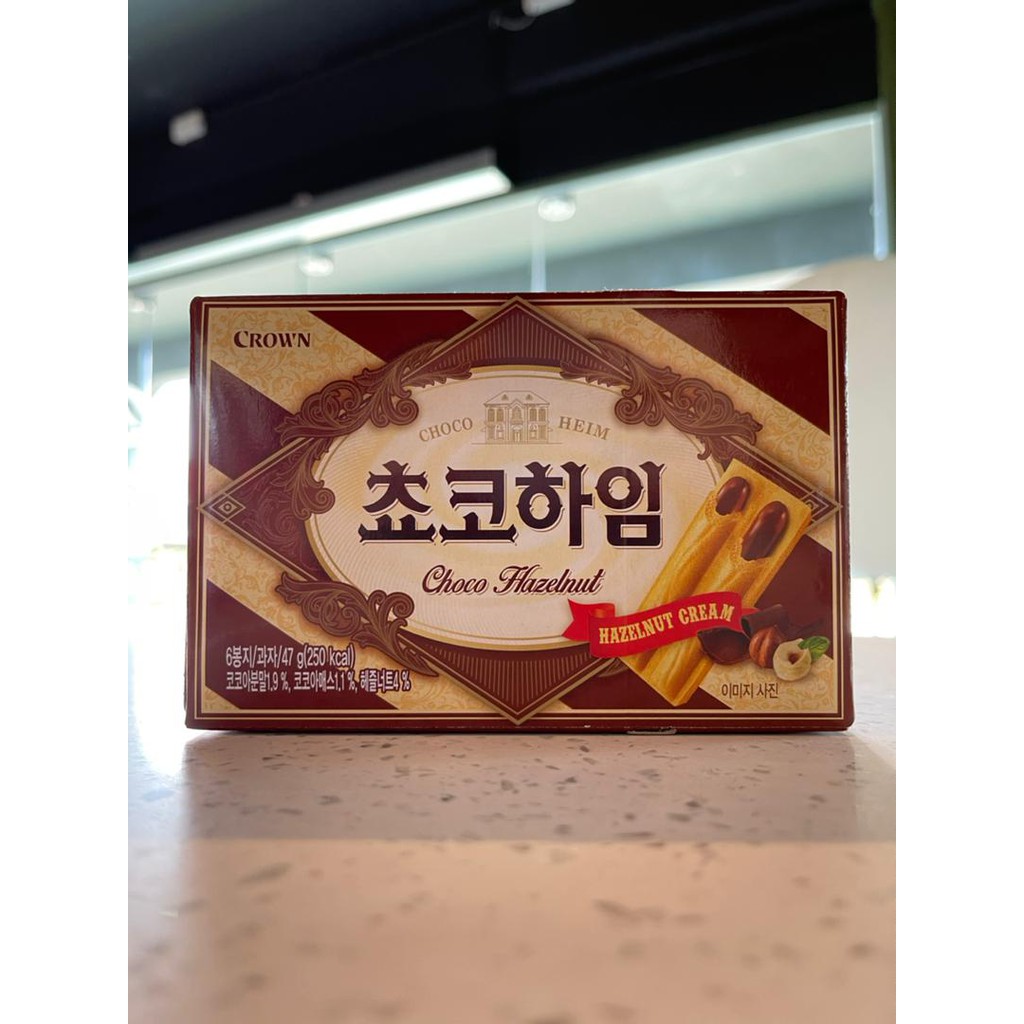 Crown Heim Choco Chocolate / White Choco Hazelnut 47g 6packs Korean ...