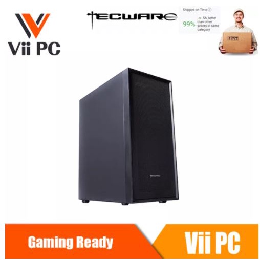 Tecware Nexus Air STEEL. 4*12cm black fans. Mesh front ATX w solid side ...