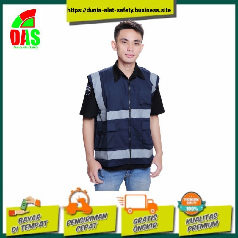 Drill Material Safety Vest / Project Vest / Dongker Color Vest | Shopee ...