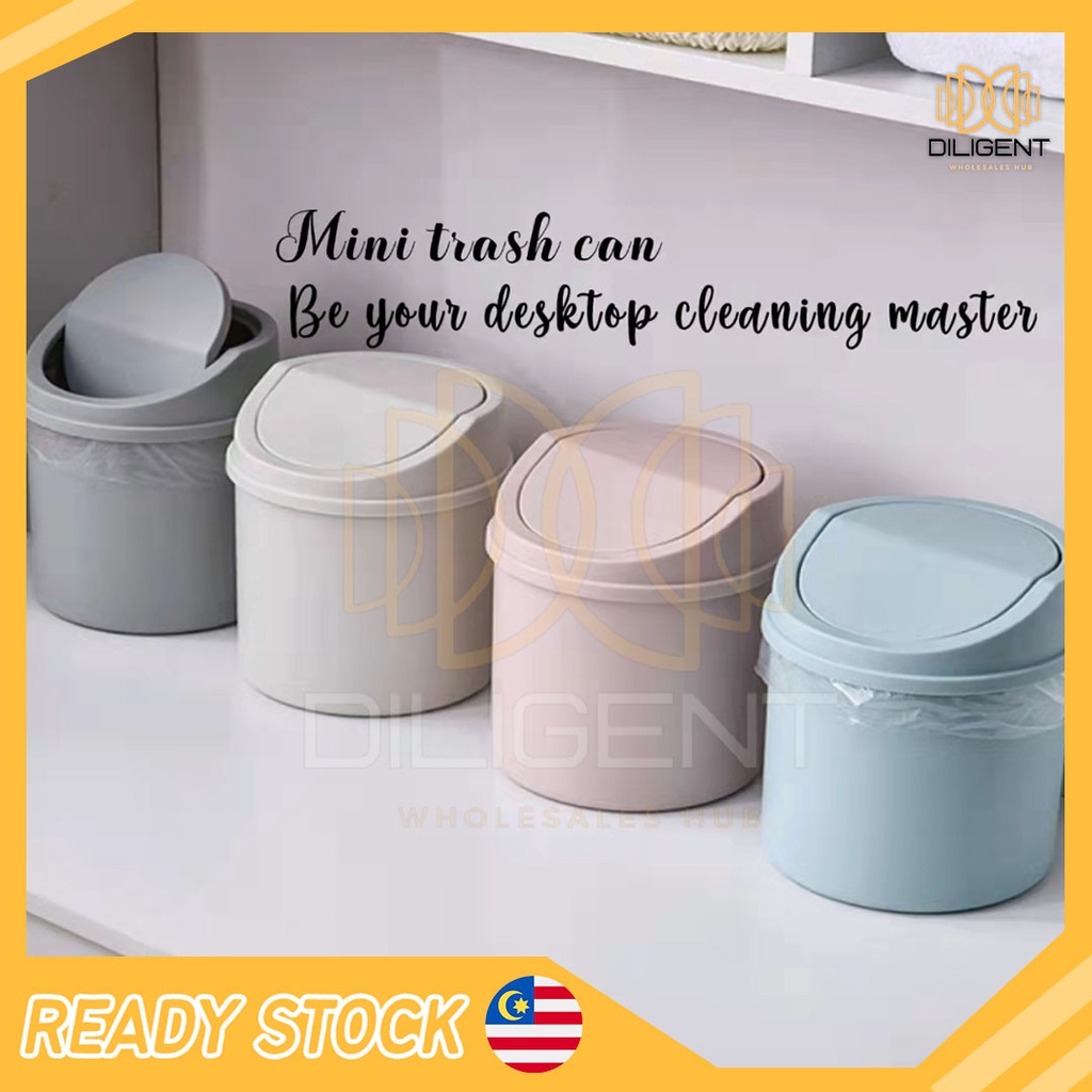 Creative Desktop Trash Can Bin Mini Rubbish Bin With Shake Lid Cover ...