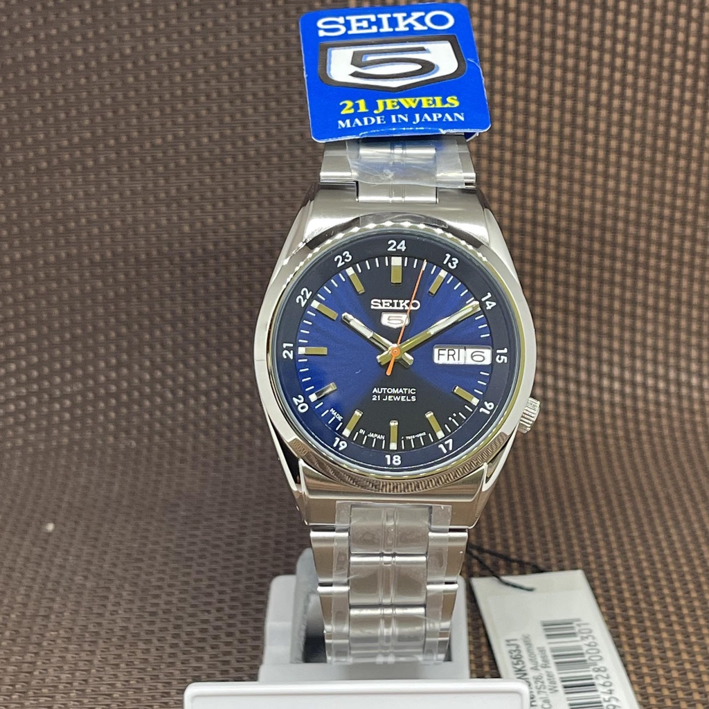 Seiko 5 SNK563J1 Automatic Blue Analog Made In Japan 21 Jewels Men's ...