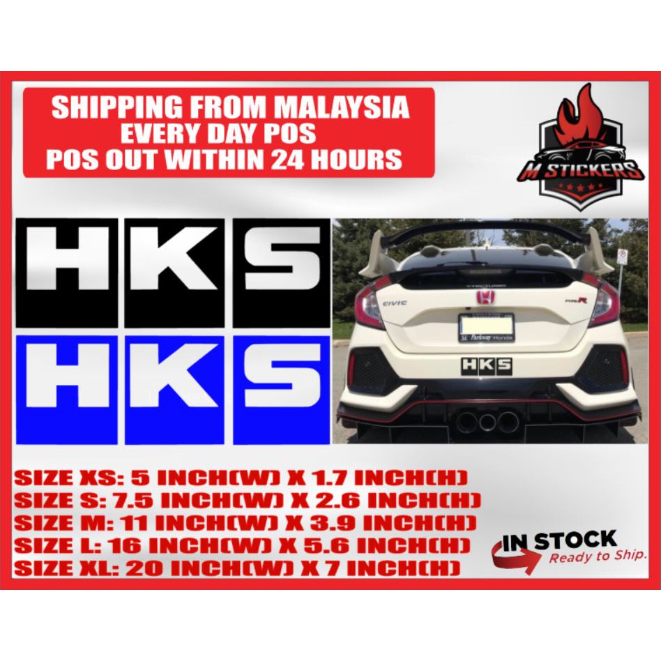 [M STICKERS] HKS CAR STICKER MYVI CITY CIVIC AXIA ALZA WIRA LANCER ...