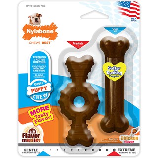 Nylabone Just for PUPPIES Key Ring Pacifier Dental X Bone Wishbone Bone ...