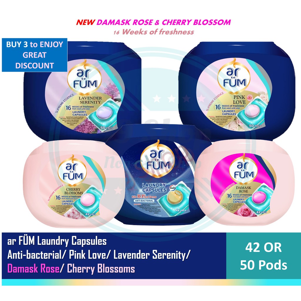 Ar FÜM Ar FUM Antibacterial/NEW Lavender/Pink Love Laundry Capsule ...