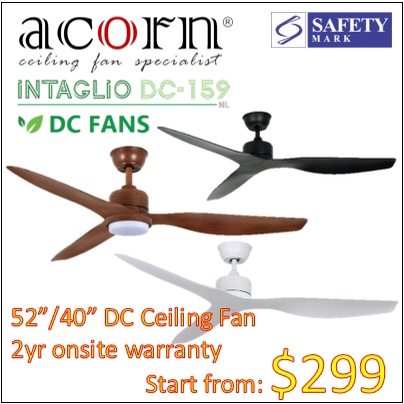 [DC Ceiling Fan] Acorn 52"/40" Ceiling Intagio Intaglio DC-159 | Shopee ...