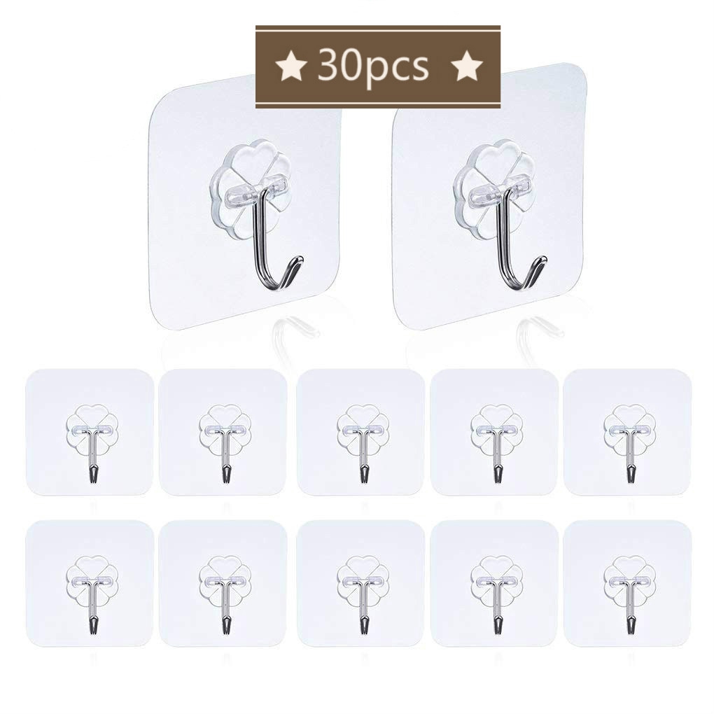 30pcs Magic Hook Without Nails Transparent Strong Sticky Heavy Magic ...