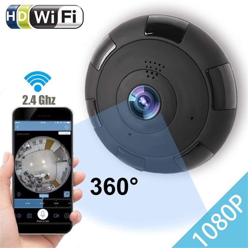 1080P HD Mini Camera 360 Degree Panoramic Wifi Wireless IP Camera 2 ...