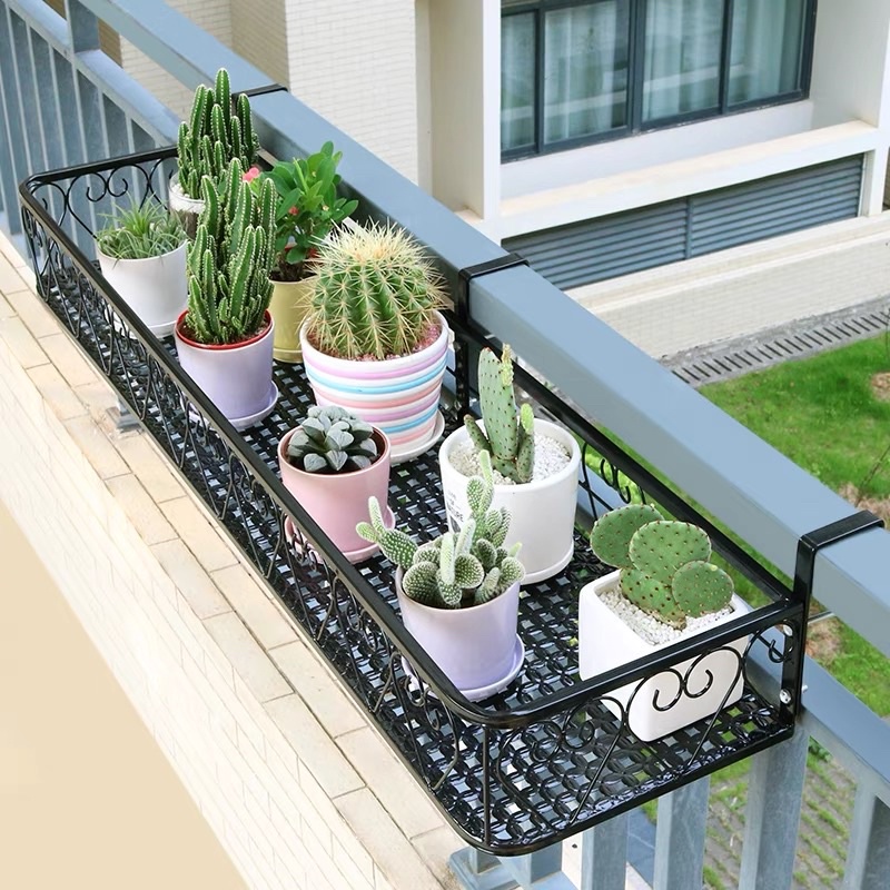 Flower Rack Parapet Hanging Planter Railing Basket Gardening Organiser ...