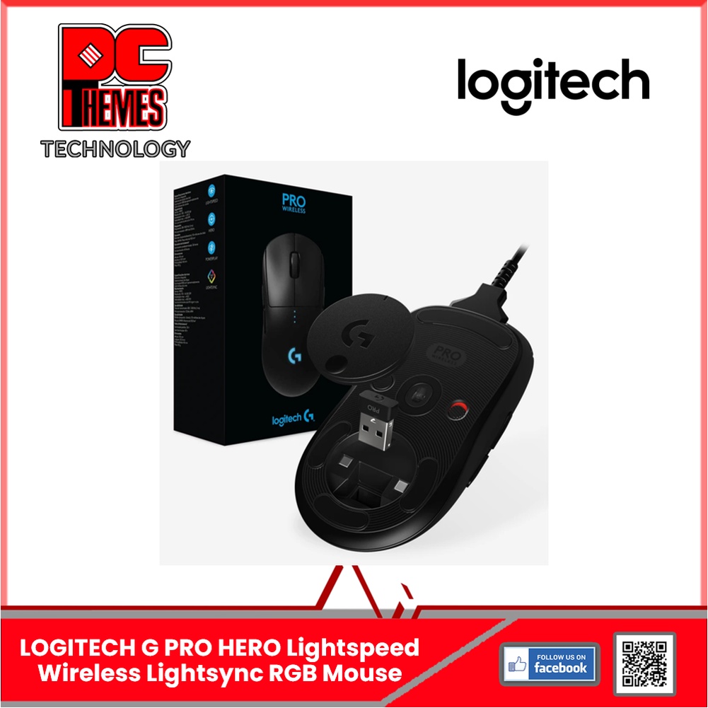 LOGITECH G PRO HERO Lightspeed Wireless Lightsync RGB Mouse | Shopee ...