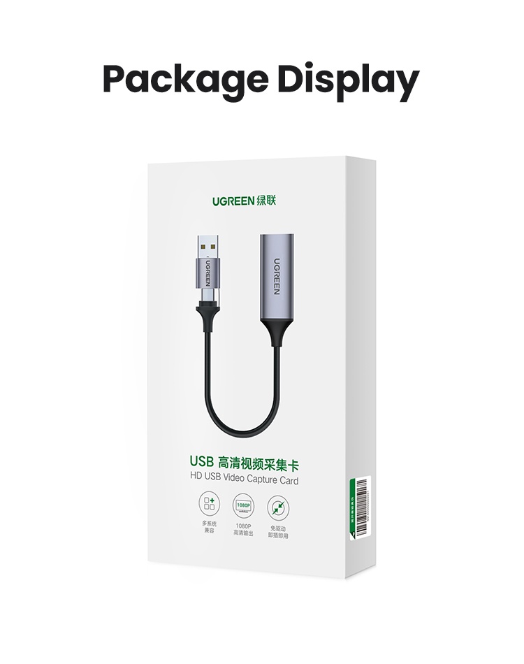 UGREEN Video Capture Card 4K HDMI to USB/Type-C HDMI Video Grabber Box ...