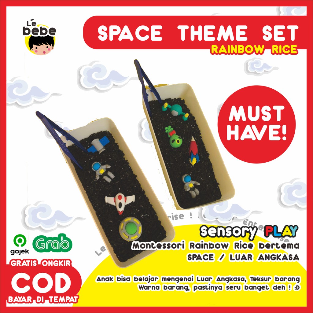 Rainbow Rice Color Rice Space Theme Space Educational Toys Montessori ...