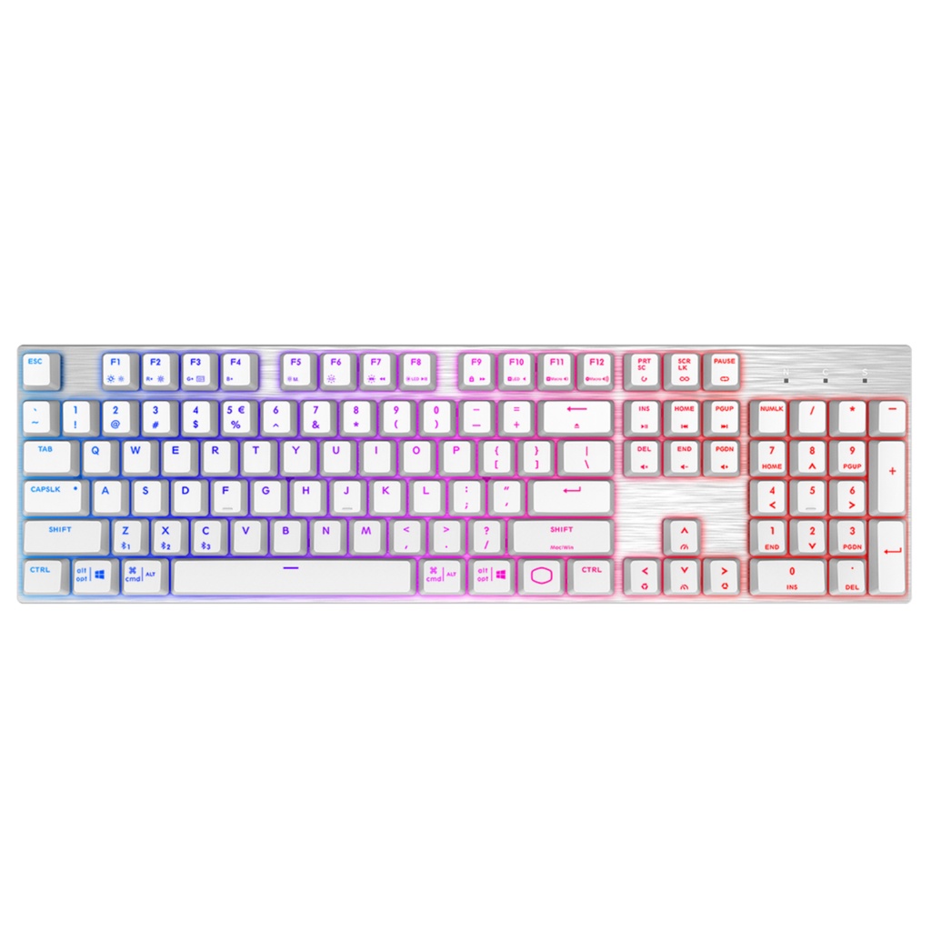 Cooler Master SK653 White Bluetooth Keyboard (En.ver, Blue Switch ...