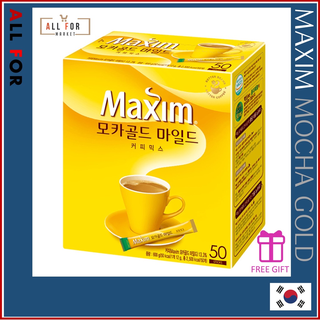 Maxim Mocha Gold Mild instant coffee mix 50T. 3 in 1. From Seoul Korea ...