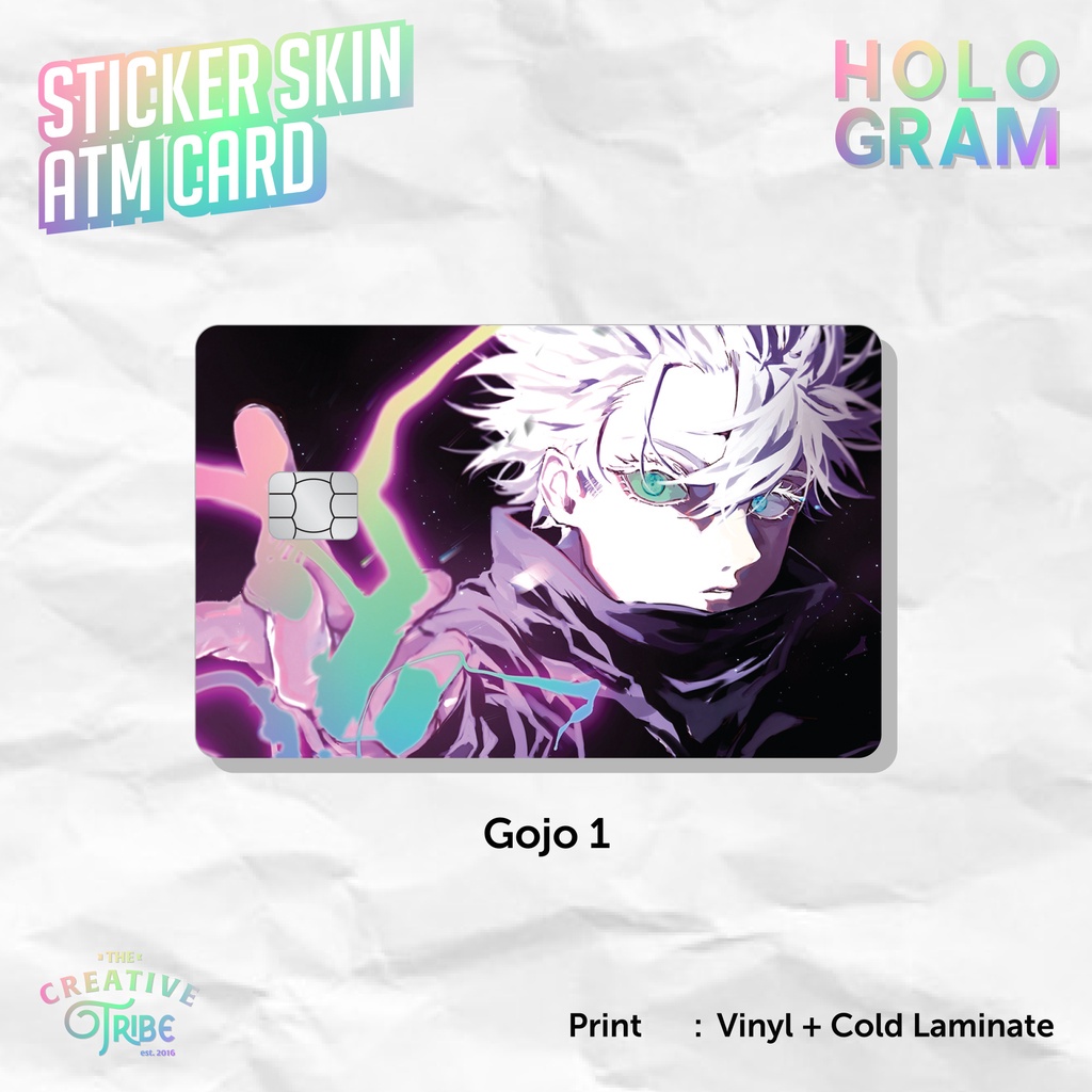 Gojo 1 - HOLOGRAM Skin Card Sticker - Vinyl ATM Debit Credit Emoney ...