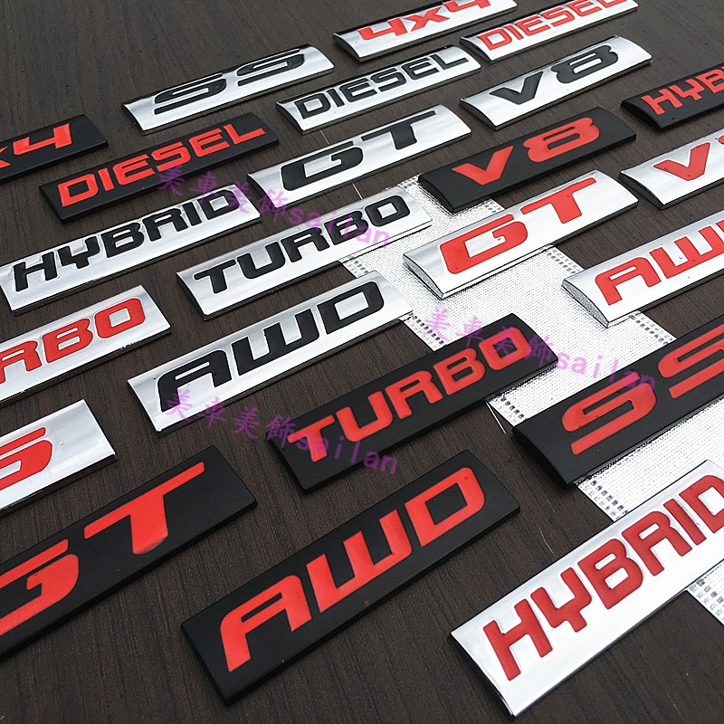 [Ready Stock] 3D Three-Dimensional AWD Word Label Sticker TURBO ...